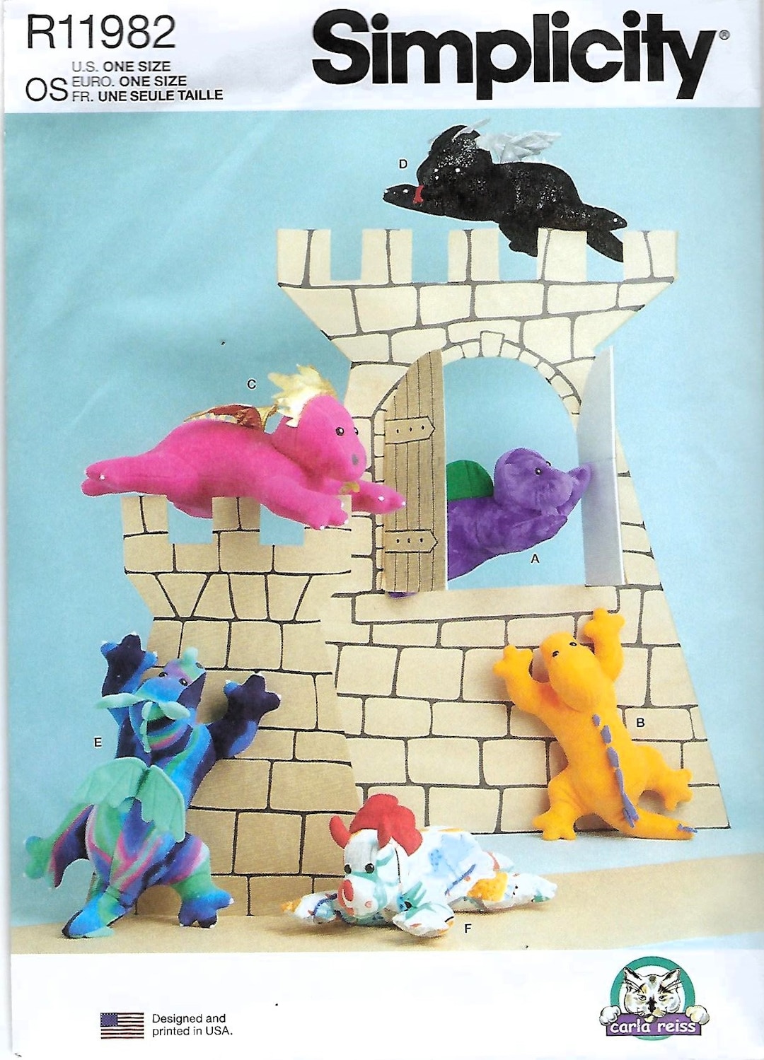Simplicity Plush Dinosaurs and Dragons Sewing Pattern #9876 Uncut - Etsy