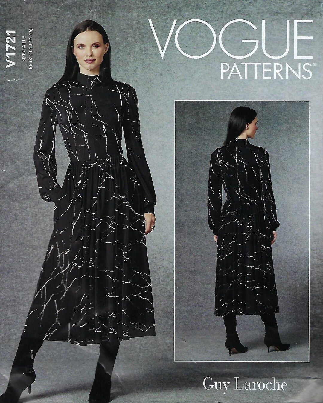 Vogue Pattern #v1721~guy Laroche Designer Misses Dress~misses Sz 16-24 ...