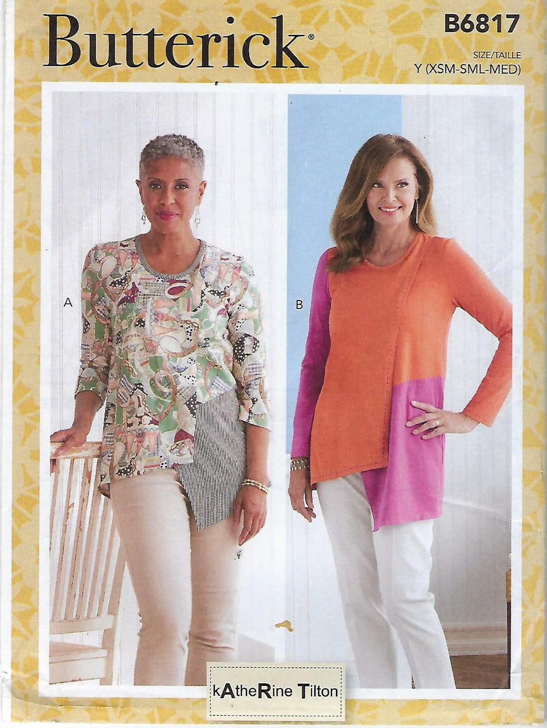 Butterick Katherine Tilton Pattern #b6817~misses' Top W Overlays ...
