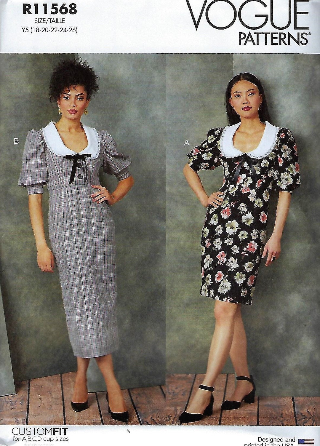 Vogue Customfit Pattern #V1905/R11568~ Misses' Raised Waist Dress ...