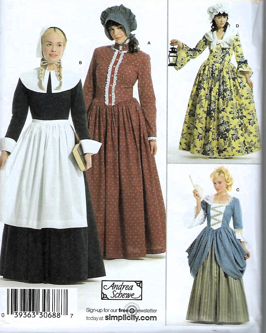 Simplicity Pattern #3723~misses' Historical Costume Dresses~andrea ...