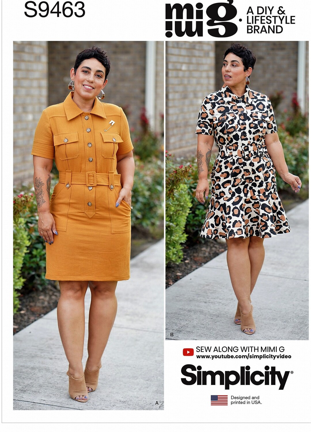 Simplicity Mimi G Pattern #9463/R11370~ Misses' Shirt Dress With Belt ...