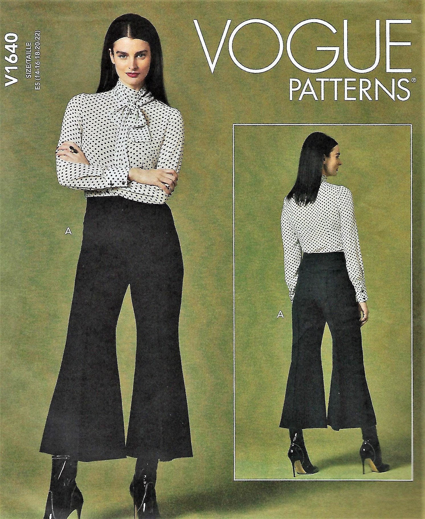 Vogue Pattern v1640misses Trousersflared Trousers Fly - Etsy