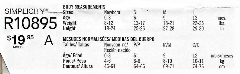 Simplicity 9215/r10895babies' Jackets Footed Bodysuits - Etsy