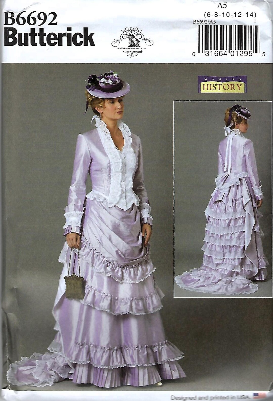 Butterick Pattern #B6692~ Misses' Victorian Edwardian Costume~misses Sz ...