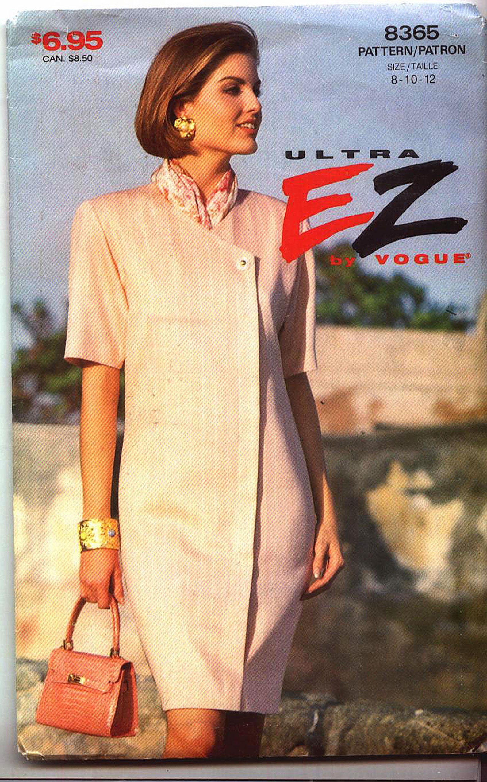 1992 New VOGUE ULTRAEZ PATTERN 8365 Size 8-12 Misses Dress Asymetrical ...