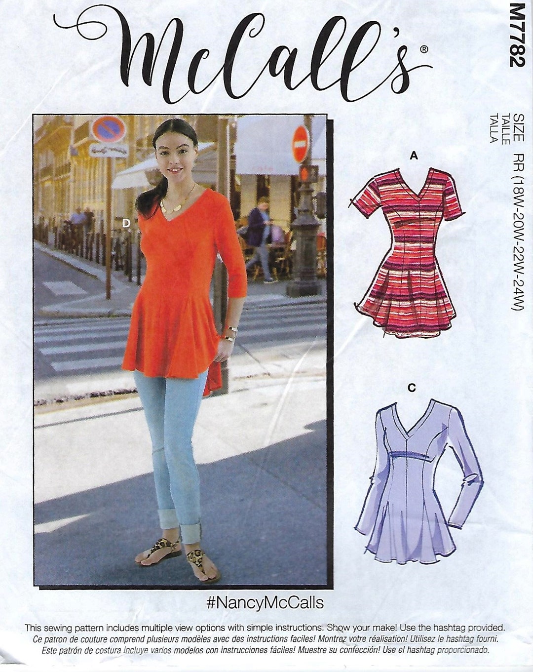Mccall’s Nancy Pattern #m7782~misses’/women’s Tops~misses Sz 8-16 or ...