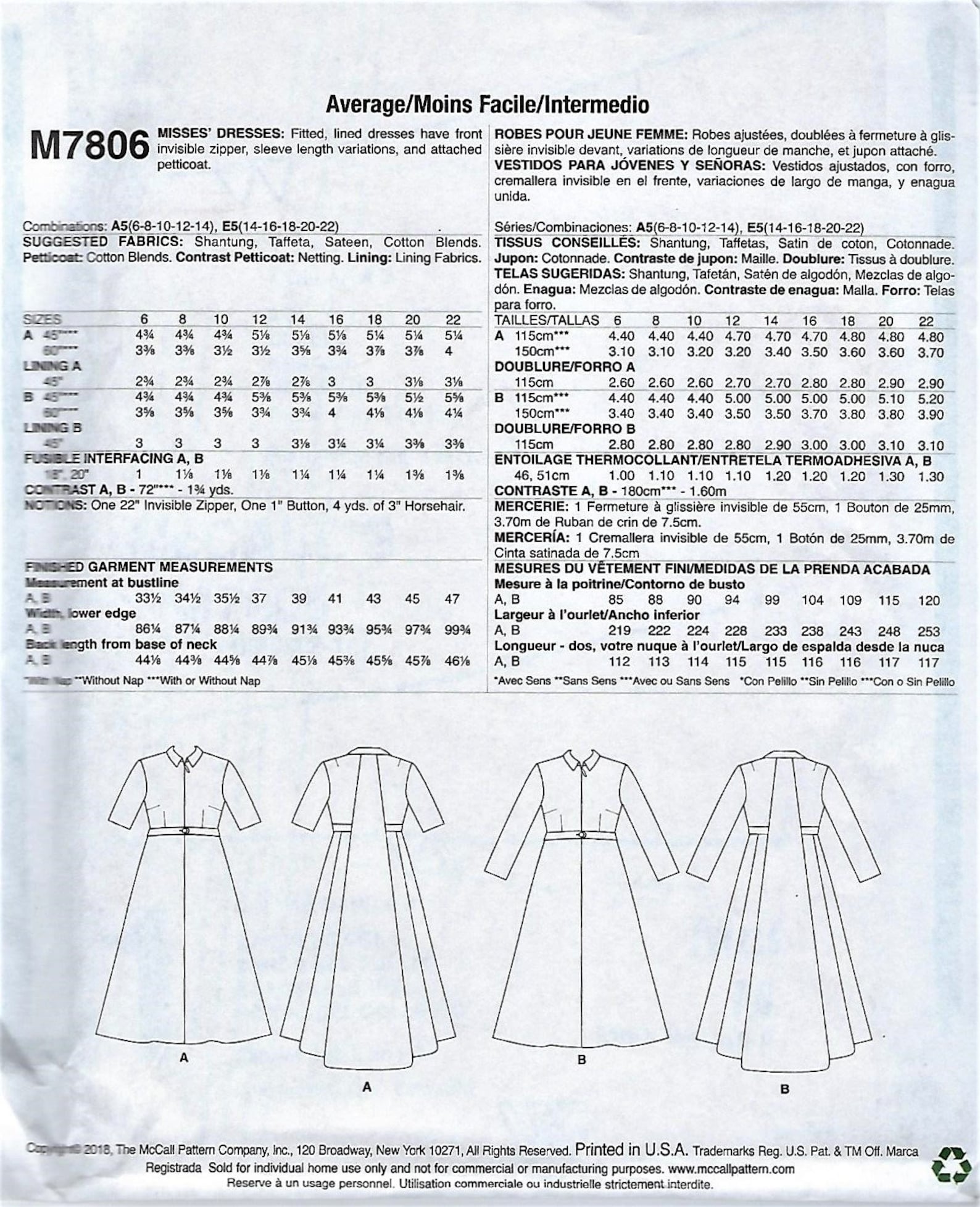 McCall's ARCHIVE COLLECTION PatternM7806 Circa 1958 | Etsy