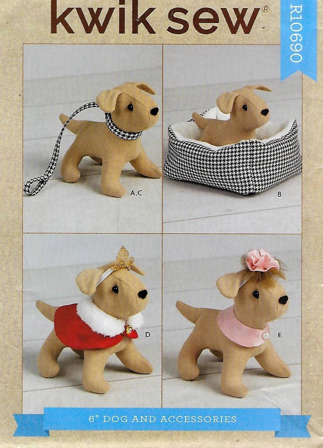 KWIK SEW Pattern k43156 Dog & Accessories for 18 Dollone Szuncut F Fold ...