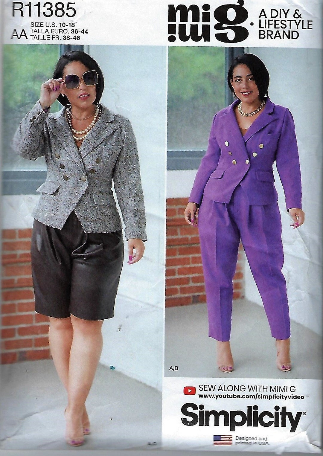 Simplicity Mimi G Pattern #9381/r11385~misses'-women's Lined Jacket ...