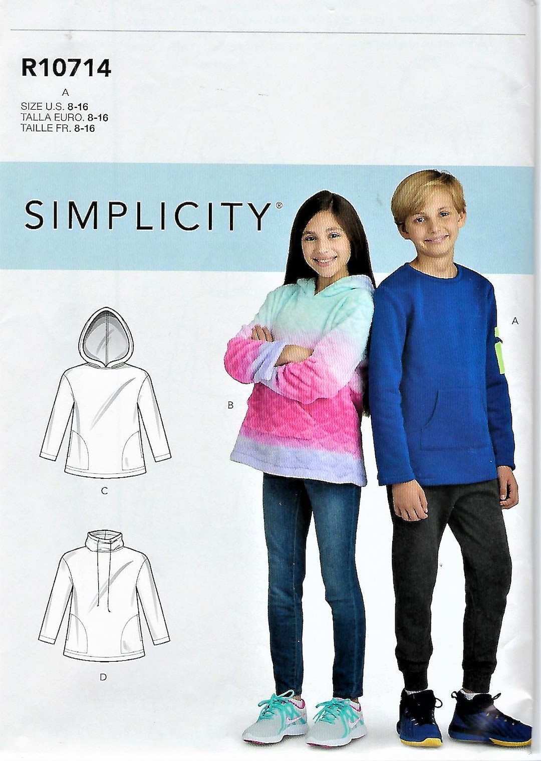 Simplicity 9028 Knit Hoodie Sewing Pattern, Boys & Girls Size 8-16 - Etsy