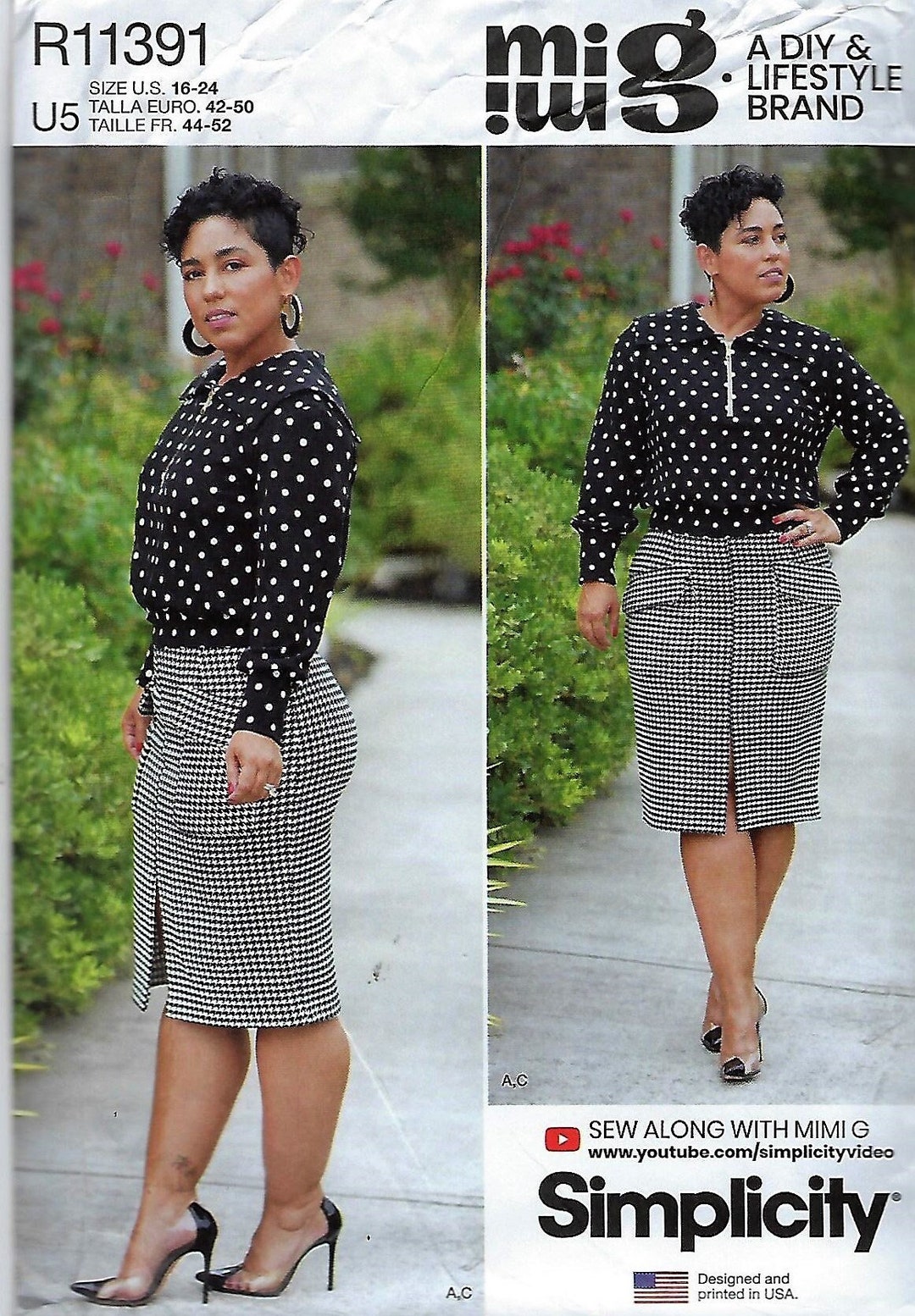 Simplicity Mimi G Pattern #9182/r11391~misses' Knit Top and Skirt ...