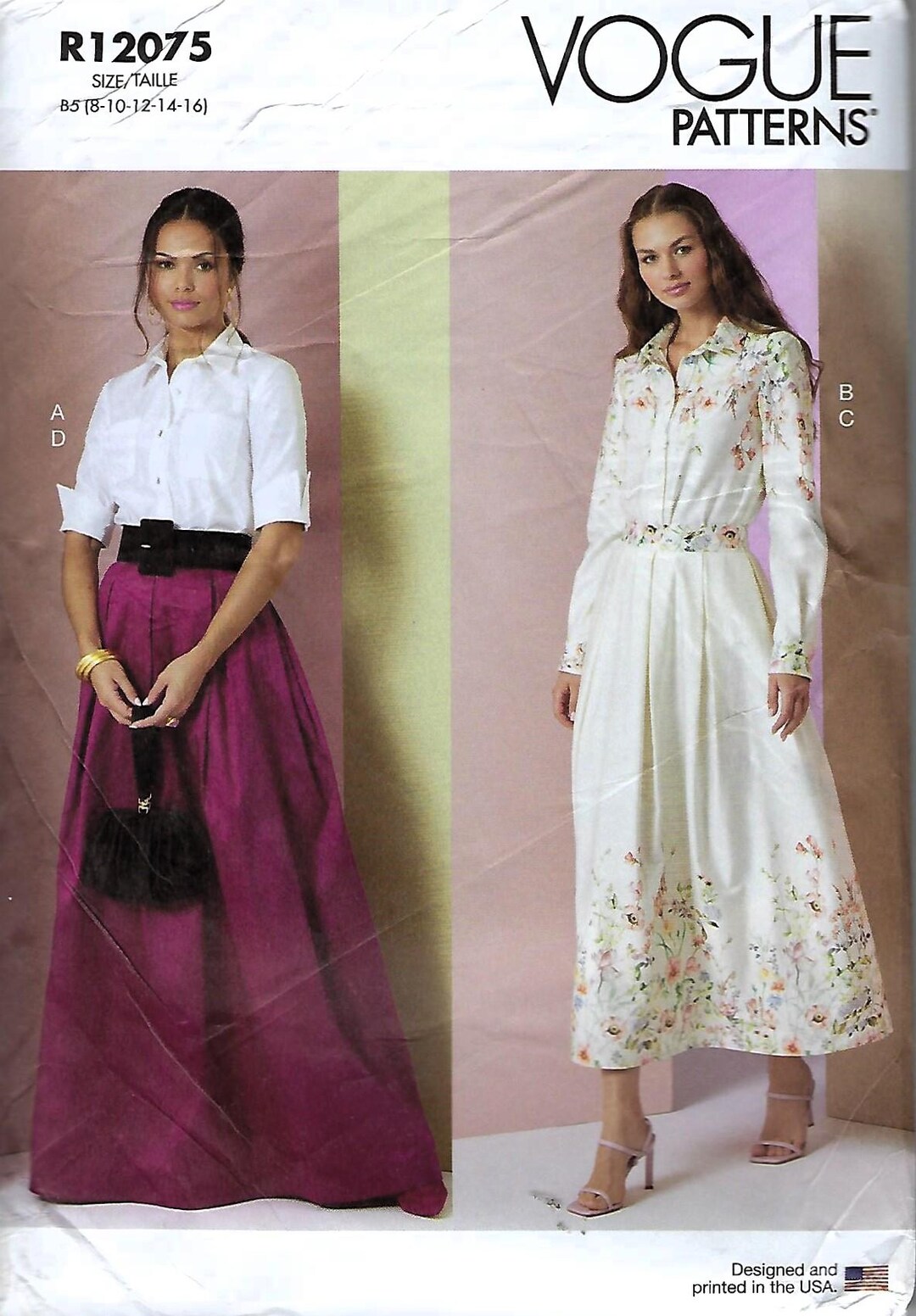 Vogue Pattern #2007/r12075~misses Two Piece Dres~misses Sz 8-16 ~uncut ...