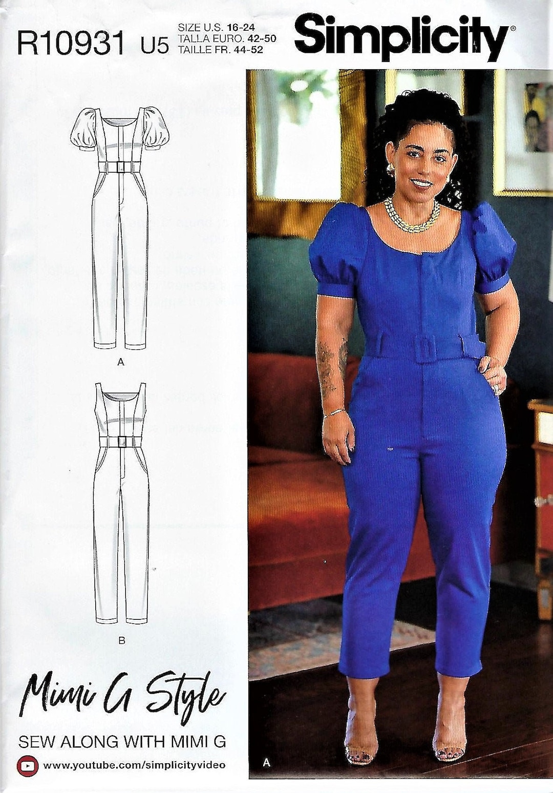 Simplicity Mimi G Style Pattern #r10931/9234~misses' Jumpsuit~misses Sz ...