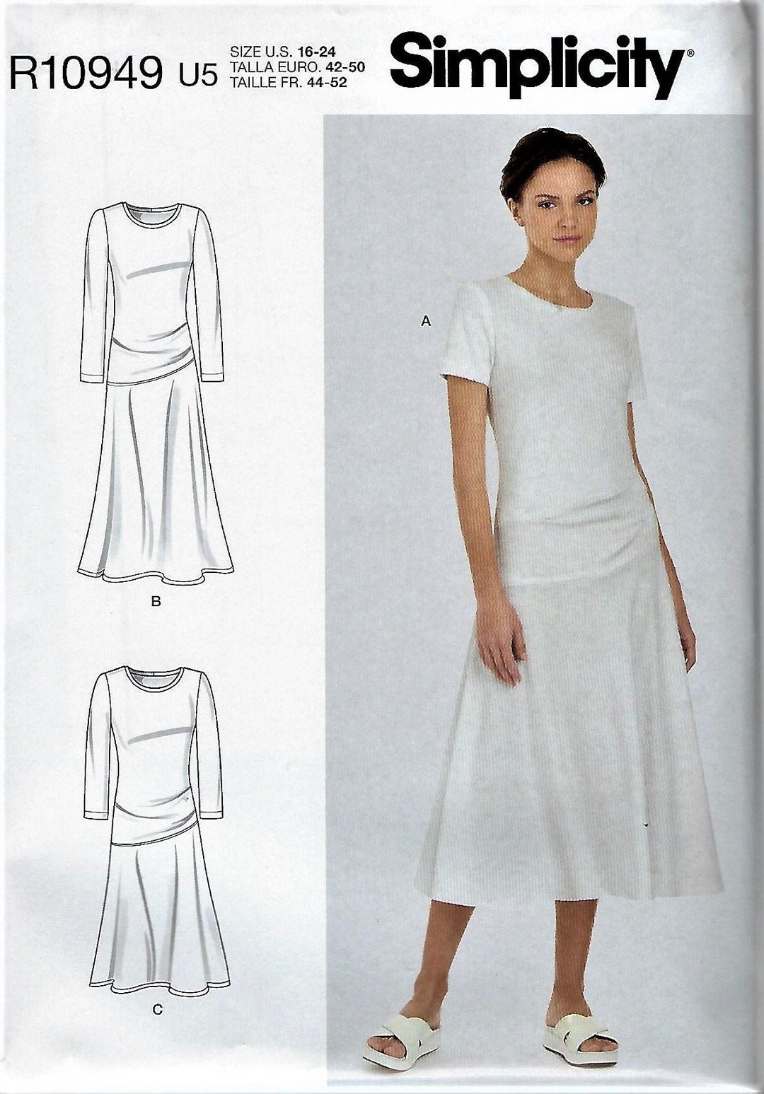 Simplicity Pattern #r10949/9222~misses Dress~knit Dress With ...