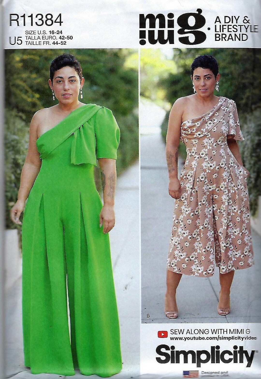 Simplicity Mimi G Pattern #9142/r11384~one Drape Shoulder Jumpsuit ...