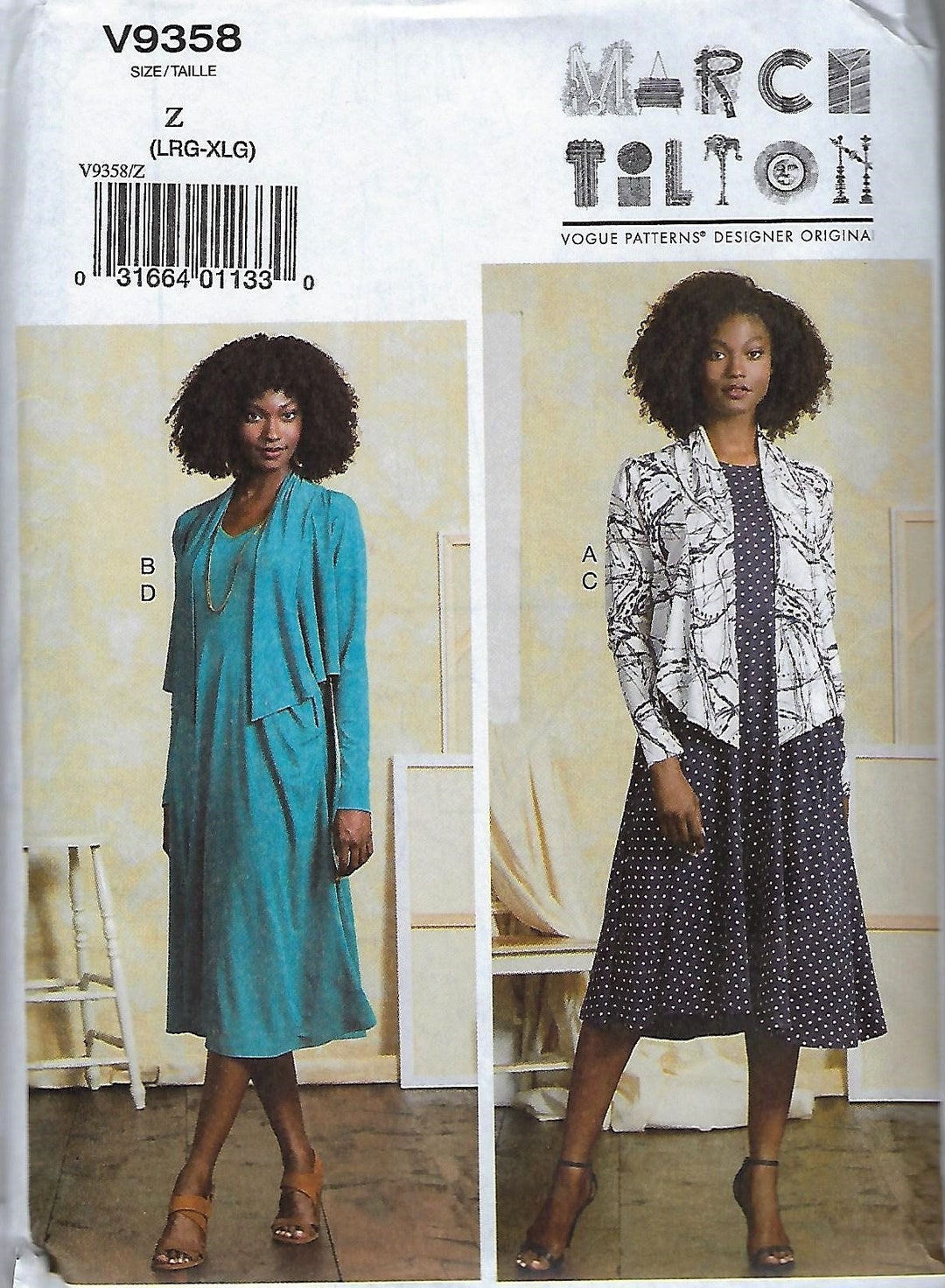 Vogue Marci Tilton Designer Pattern #v9358~misses Dress and Shrug ...