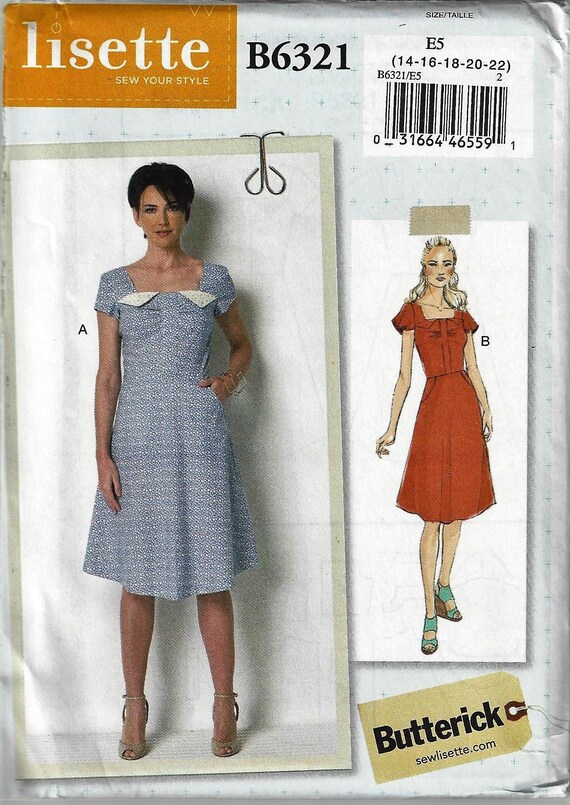 BUTTERICK LISETTE Patterns B6321misses' Square-neck | Etsy