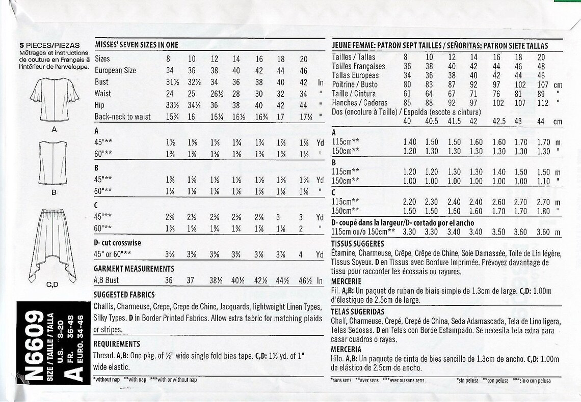 Simplicity New Look Easy Pattern 6609misses 2 Piece | Etsy