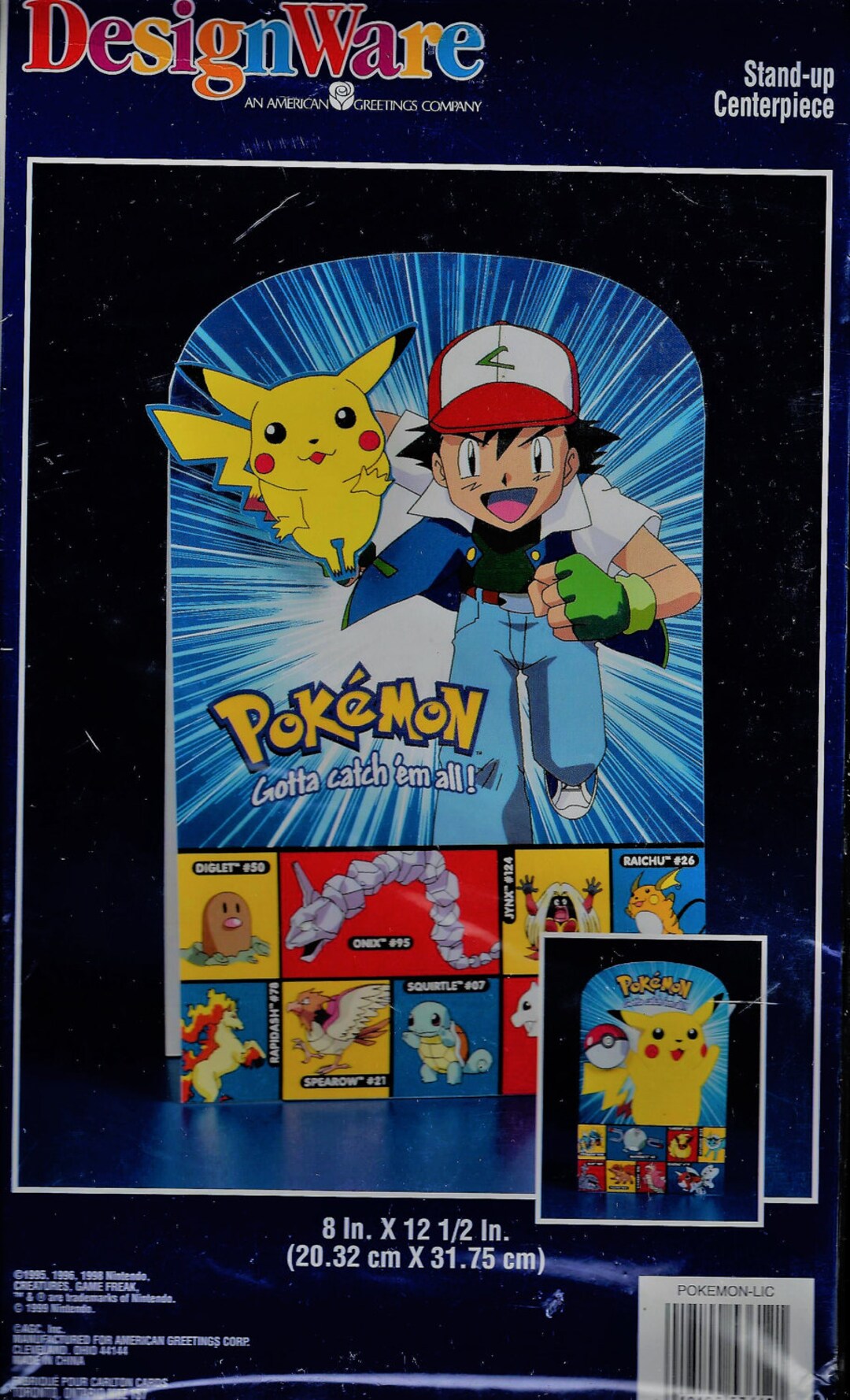 2 Vintage 1999 Pokémon Designware Stand-upparty Centerpiece New Old ...