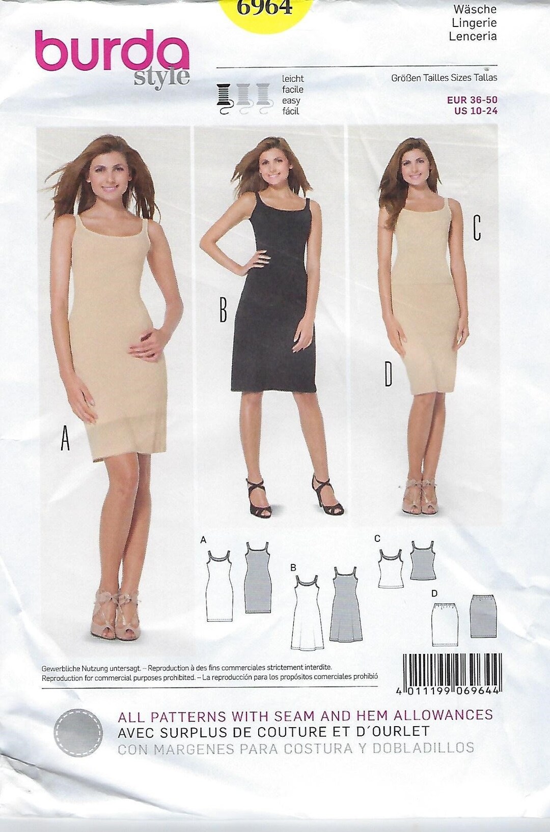Burda Style Pattern #6964~ladies Easy Sewing Pattern~ Shapewear Body ...