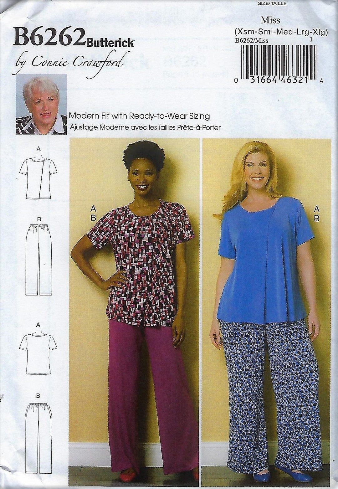Butterick Connie Crawford Pattern #b6262~ misses' Loungewear~top and ...