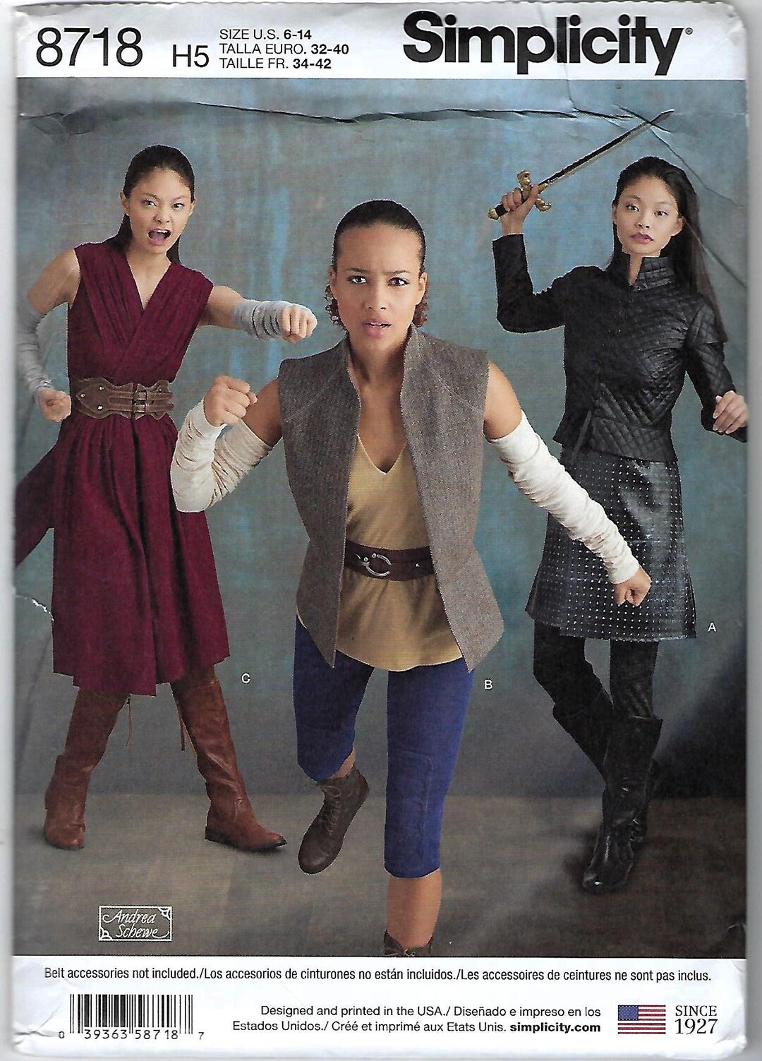 Simplicity Costume Pattern #8718~ Womens-ninja Warrior-costumes~ Misses ...