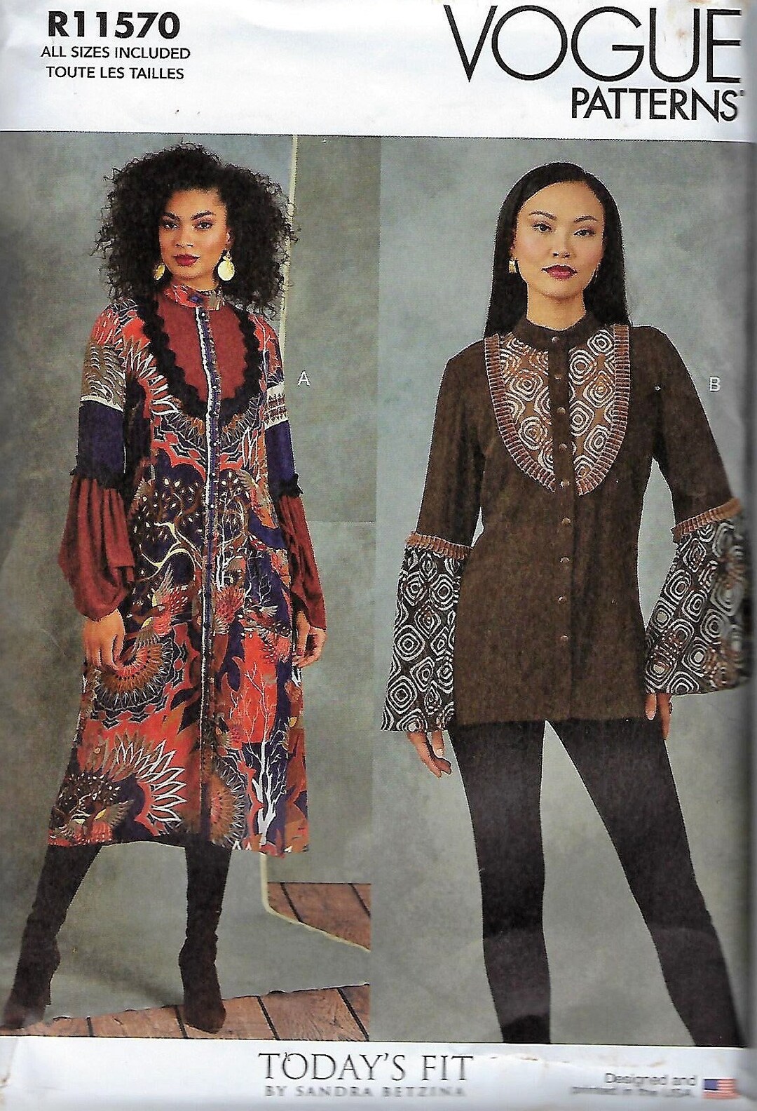 Vogue Pattern #v1908/r11573~misses' Dress, Close Fitting, Unlined ...