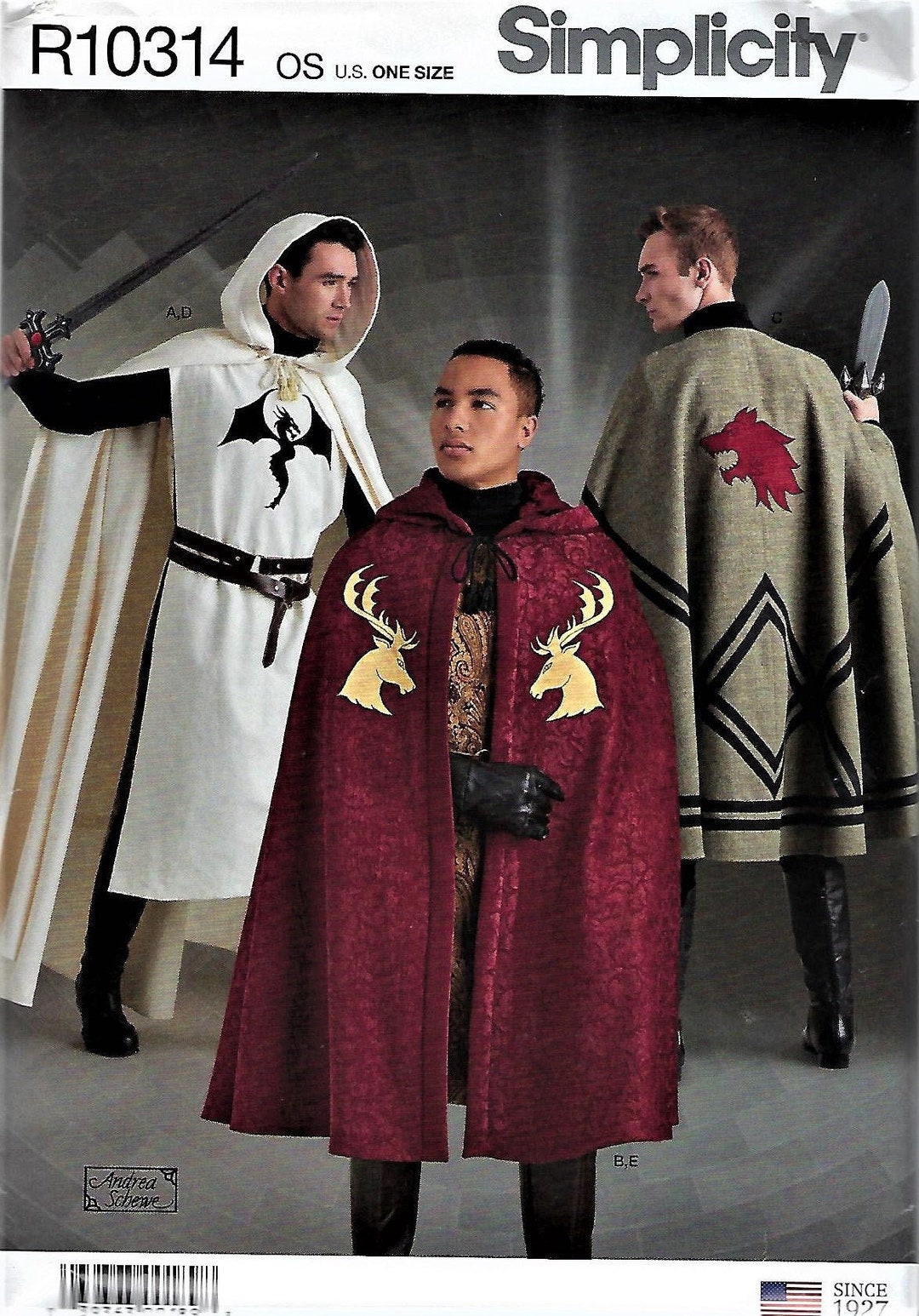 Simplicity Costume Pattern #8771/r11850~cosplay~unisex Costume Capes~3 ...
