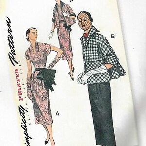 Simplicity Pattern 8245 Vintage 1950s Dress, Sash, and Lined Jacket ...