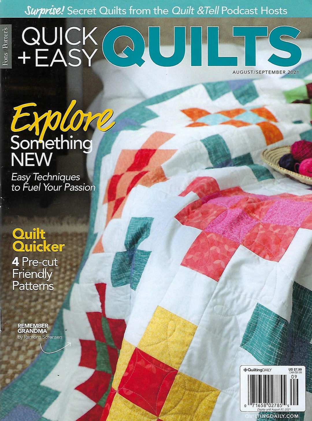 Quick + Easy Quilts Magazine: August/september 2021 Issue - Etsy
