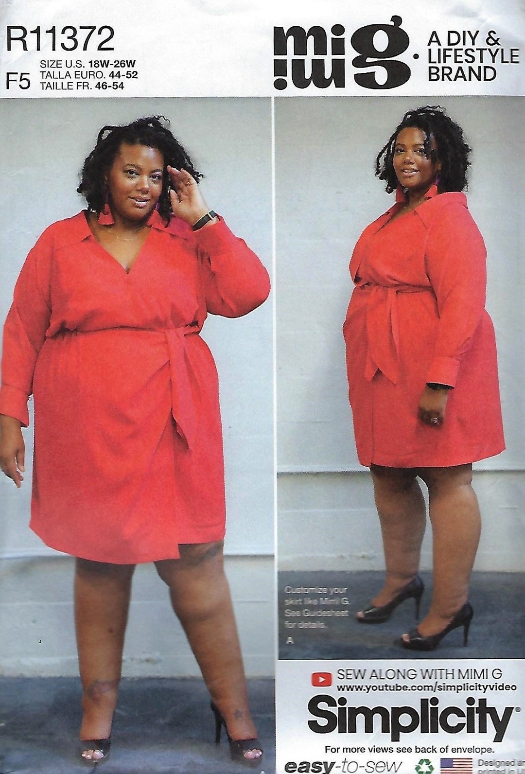 Simplicity Mimi G Pattern #9540/r11372~women's Wrap Dresses~womens' Sz ...