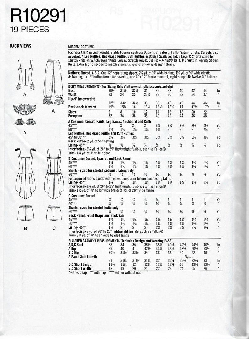 Simplicity Costume Pattern #8972/r10291~cosplay~fantasy Ring Master ...