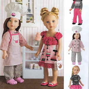 Simplicity Pattern #8315~18" Parisian Chef Doll Clothes~one Sz~uncut F ...