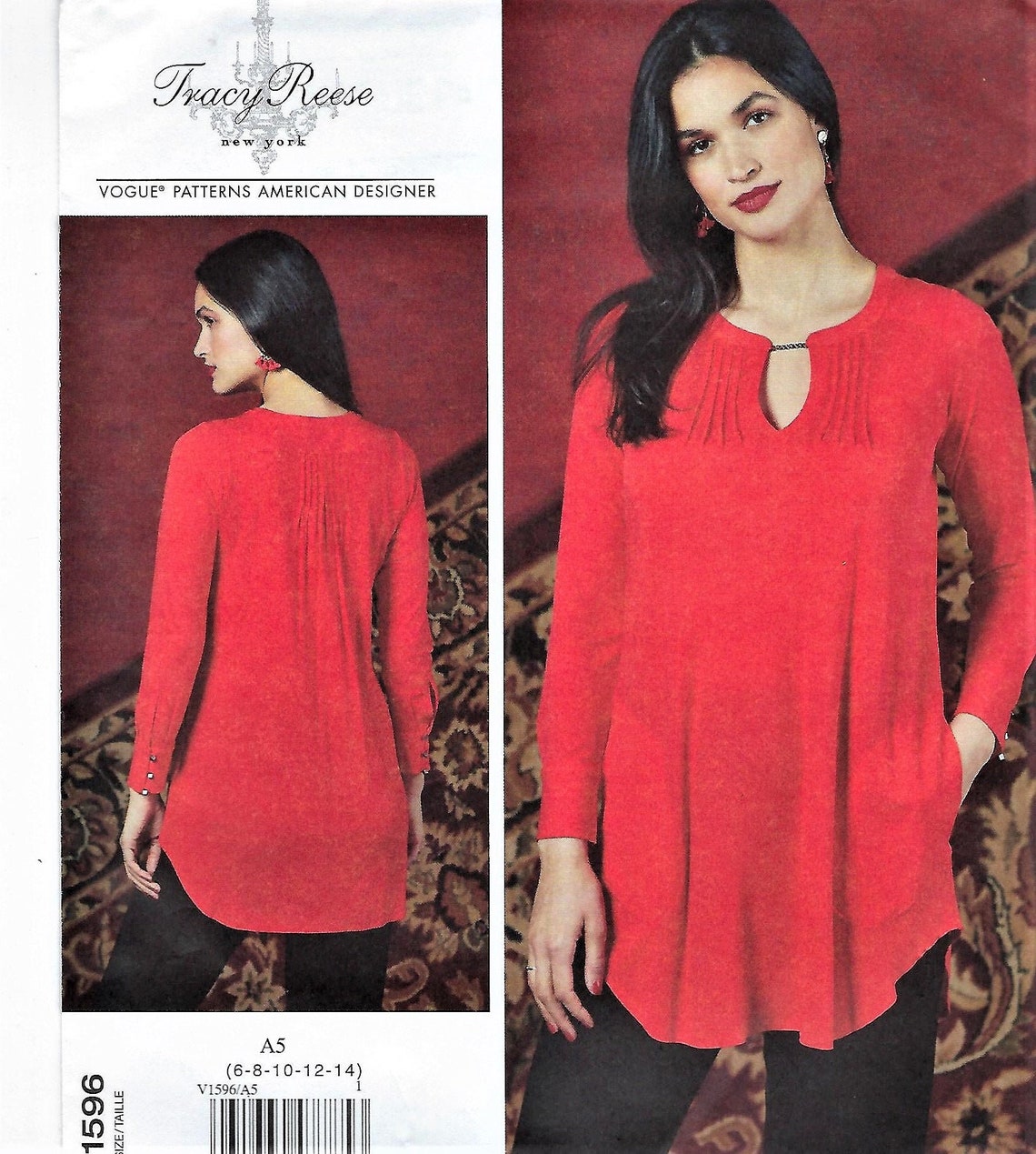 Vogue Designer Pattern v1596tracy Reesemisses Tunic Top - Etsy