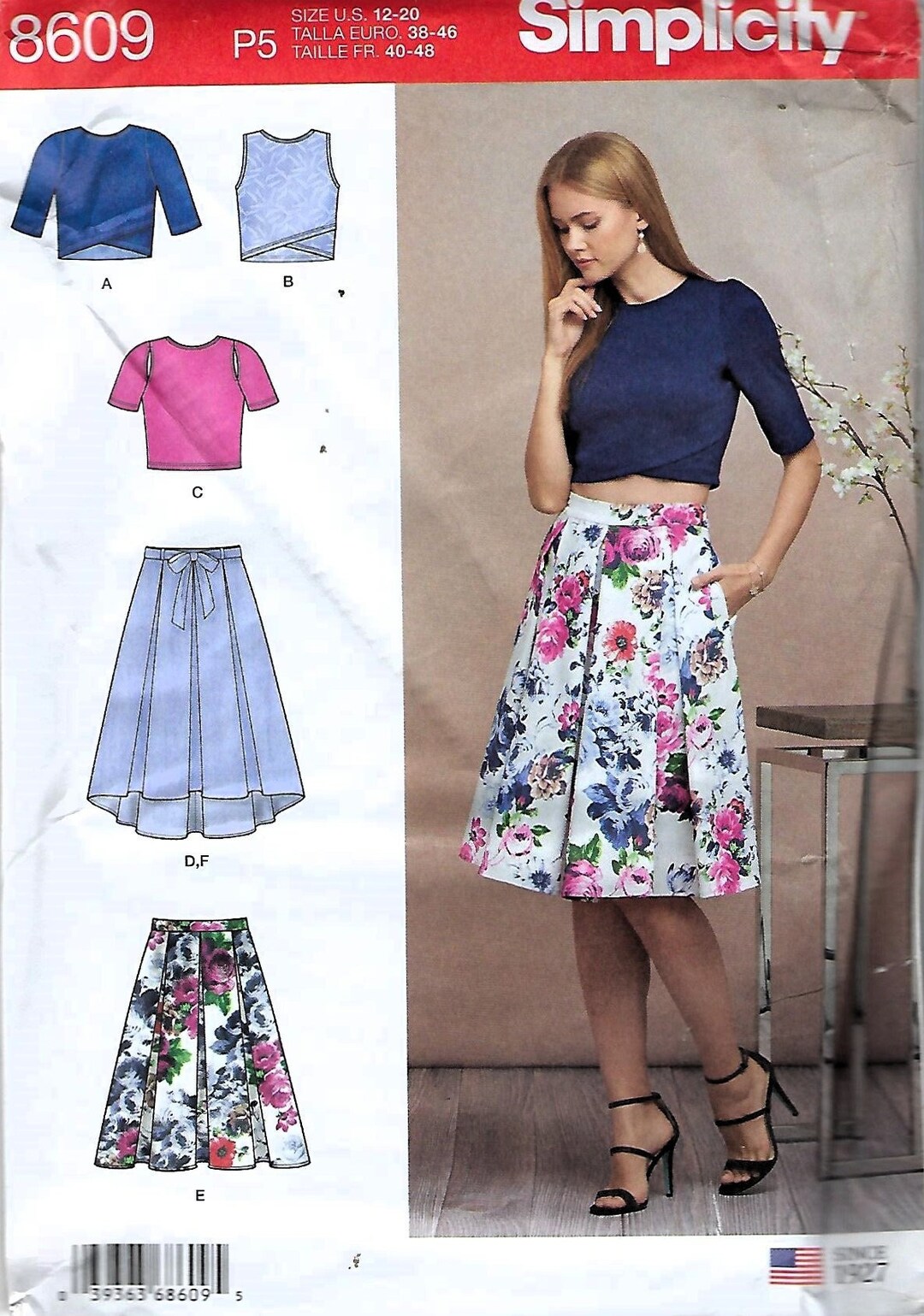 Simplicity Pattern #8609~ misses' Skirts and Knit Tops~misses Sz 4-12 ...
