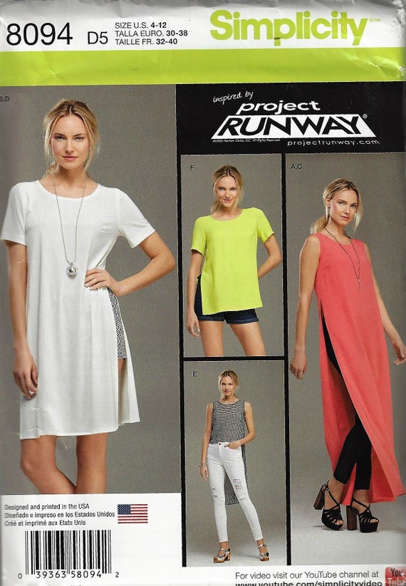 Simplicity Pattern 8094 Misses'/miss Petite Tunic | Etsy