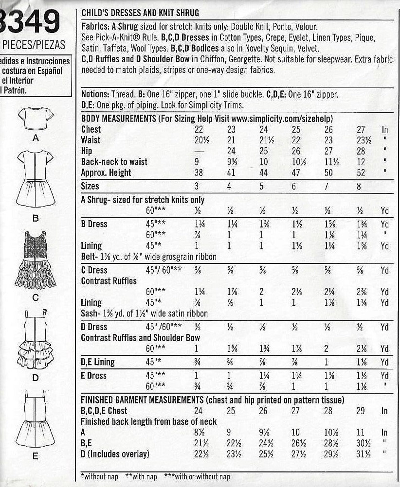 Simplicity Pattern 8349 American Girl Child's Dress and - Etsy