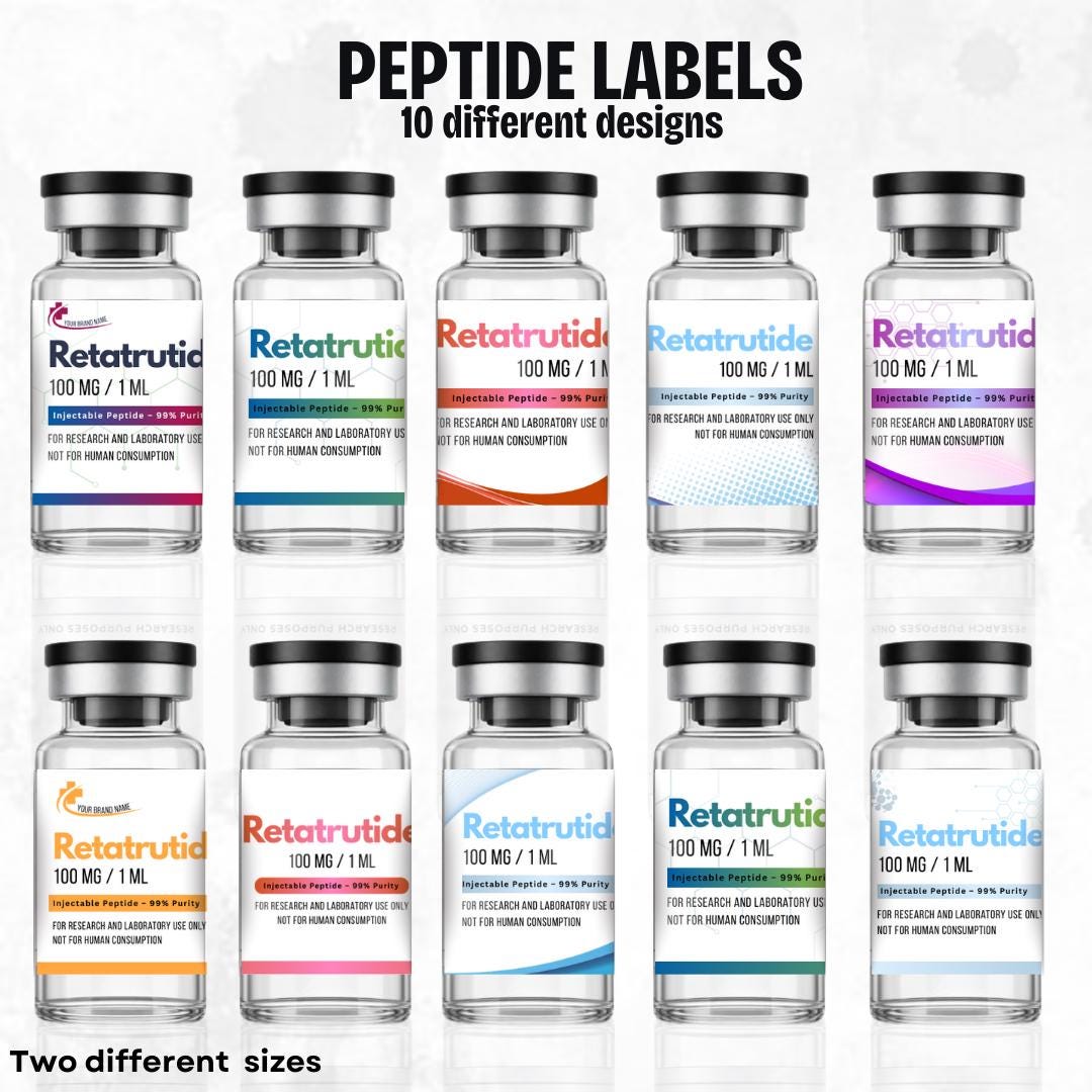 Peptide Labels Templates, Retatrutide Labels, Peptide Therapy Labels ...