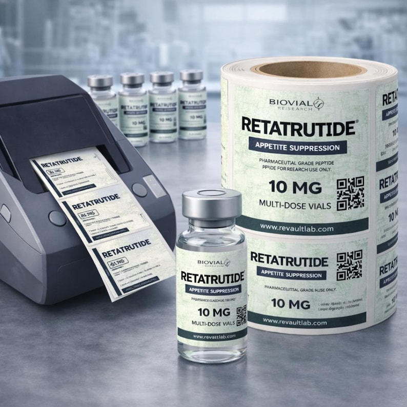 Peptide Labels Designs, Retatrutide Labels, Niimbot Peptide Templates ...