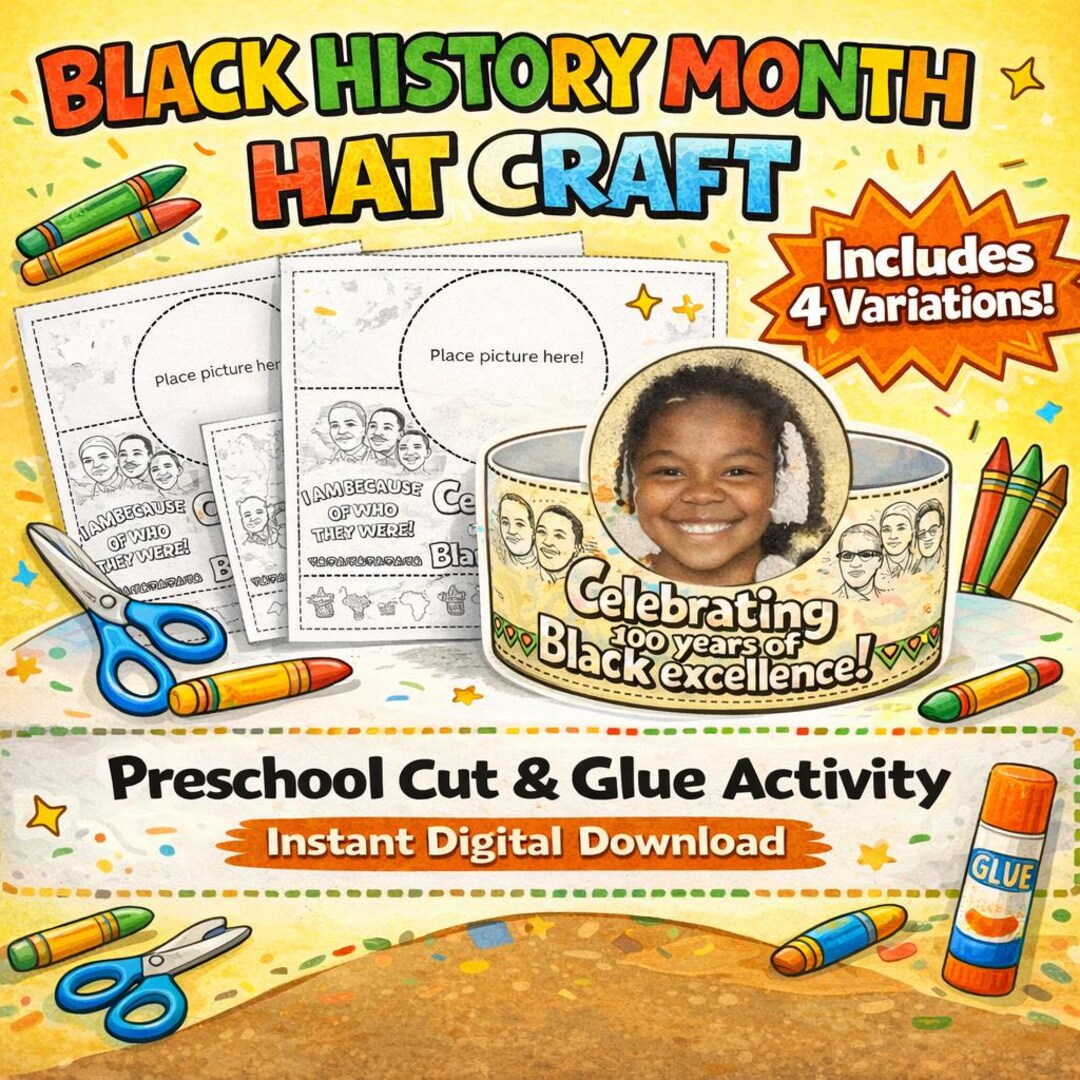 Black History Month Hat Craft: Preschool Activity - Etsy