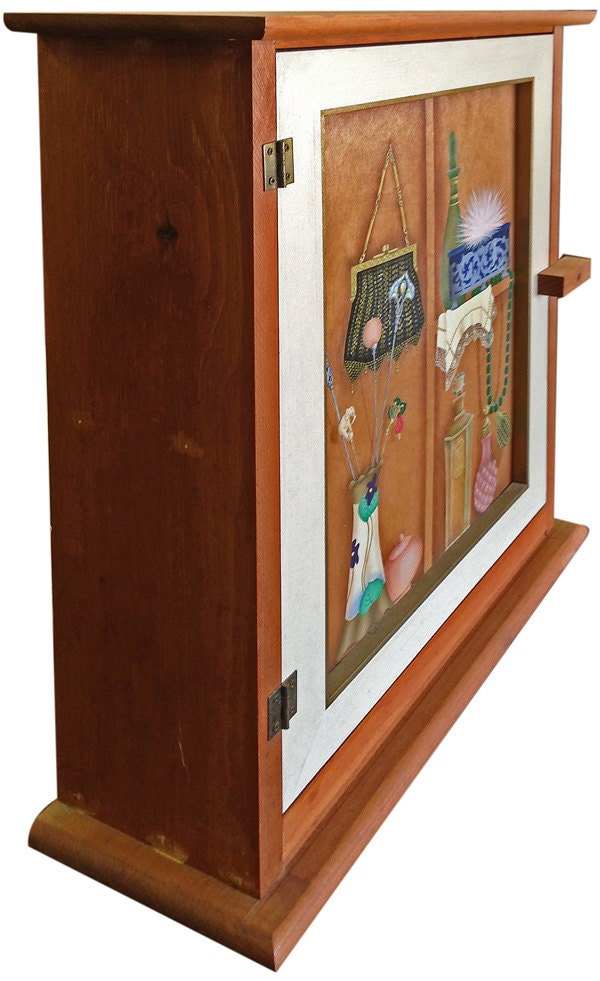 Hand Painted Hanging Wood Cabinet - Etsy