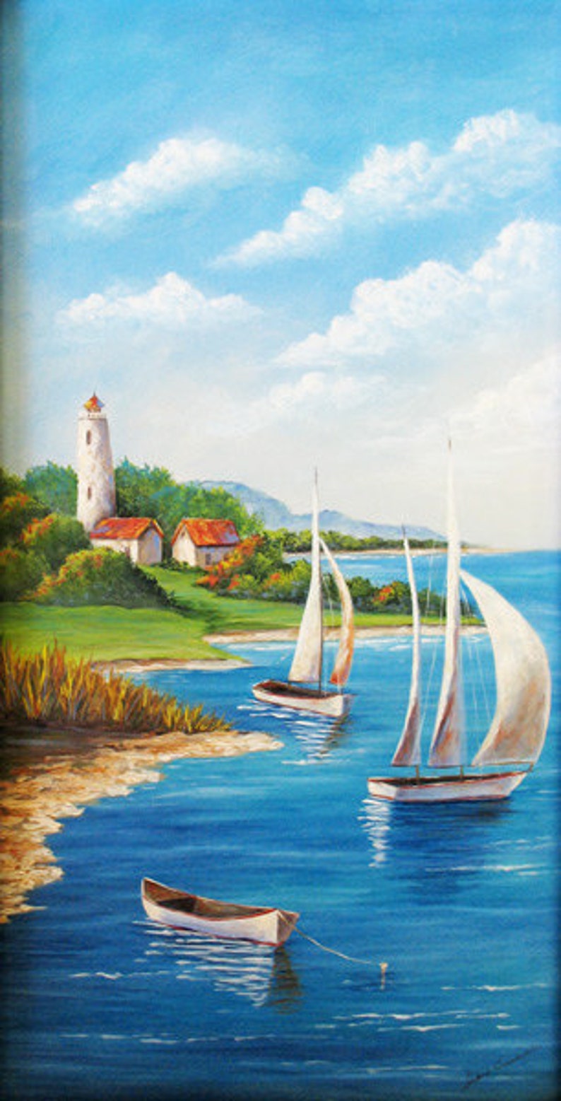 Newport Bay an Original Acrylic Fine Art Painting From the - Etsy