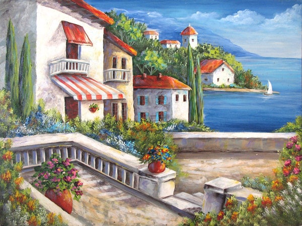 COAST OF CAPRI, an Original Fine Art Acrylic Painting - Etsy