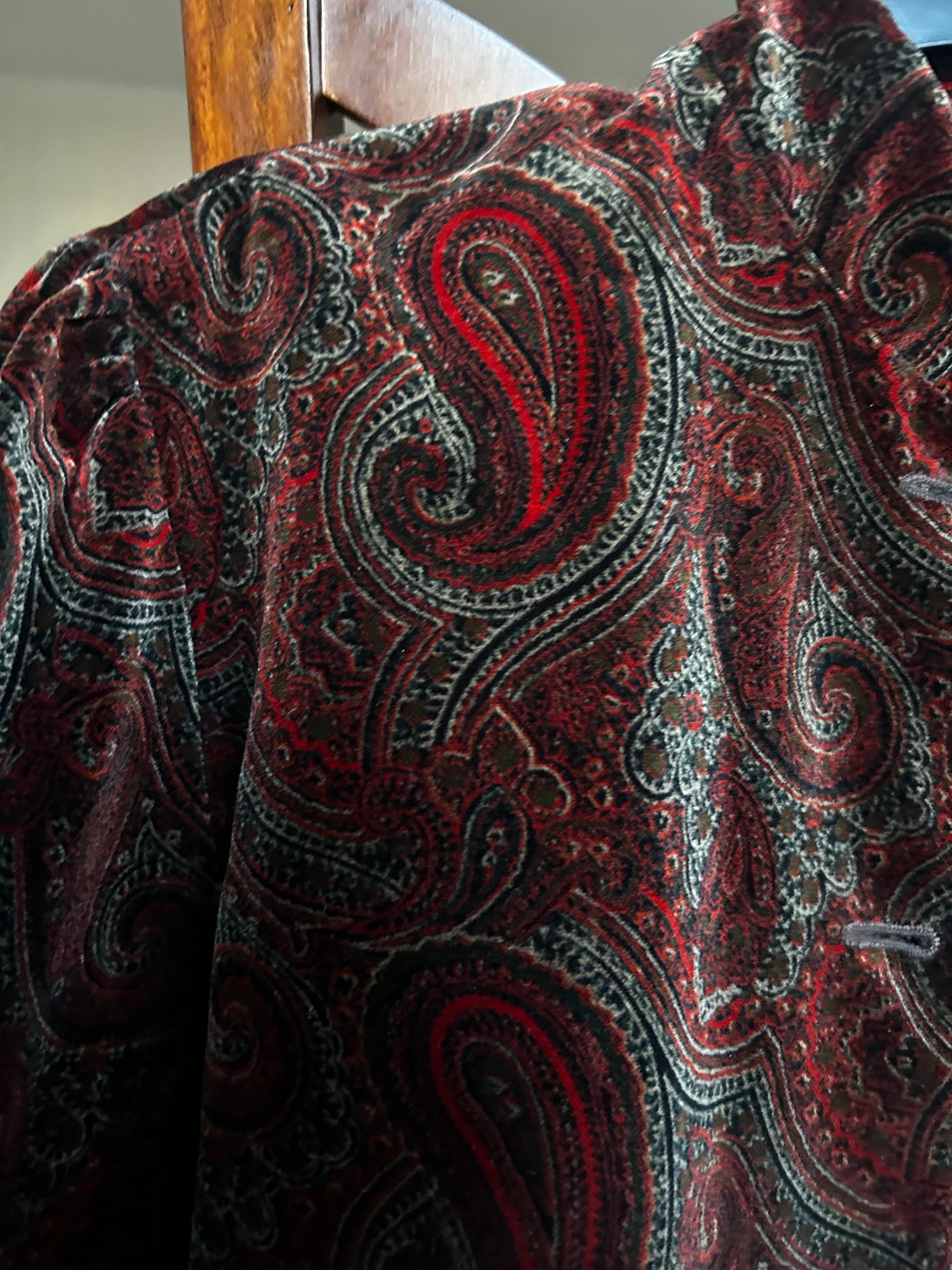 Vintage Burgundy Velvet Paisley Jacket – Catherine Stewart 90s ...