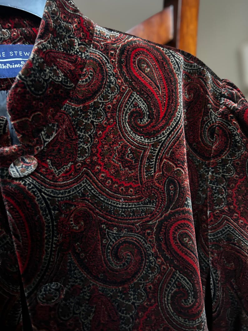 Vintage Burgundy Velvet Paisley Jacket – Catherine Stewart 90s ...