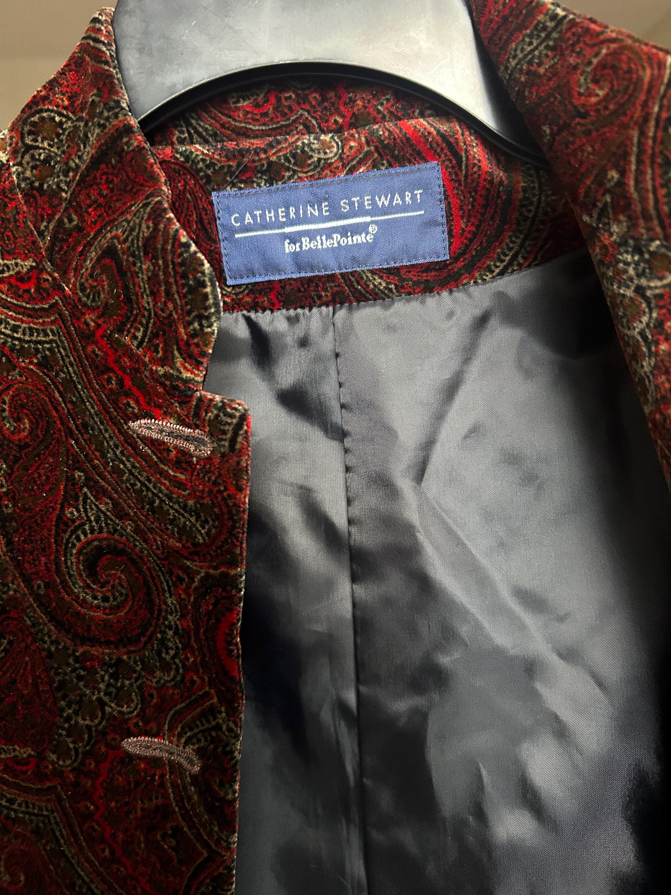 Vintage Burgundy Velvet Paisley Jacket – Catherine Stewart 90s ...