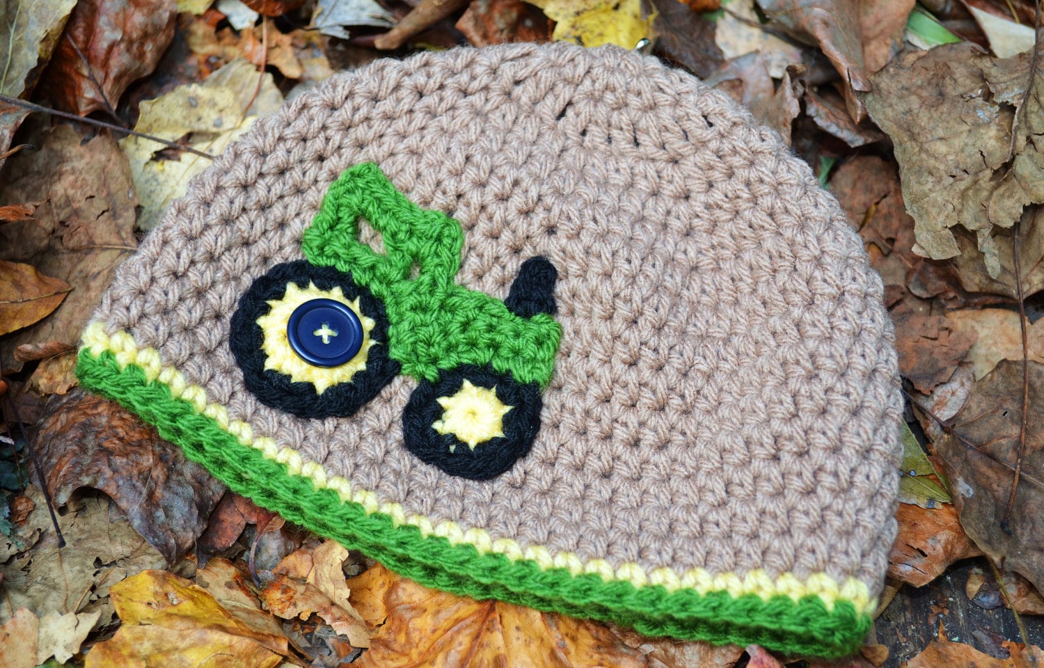 Crochet - TRACTOR HAT With Earflaps - Etsy