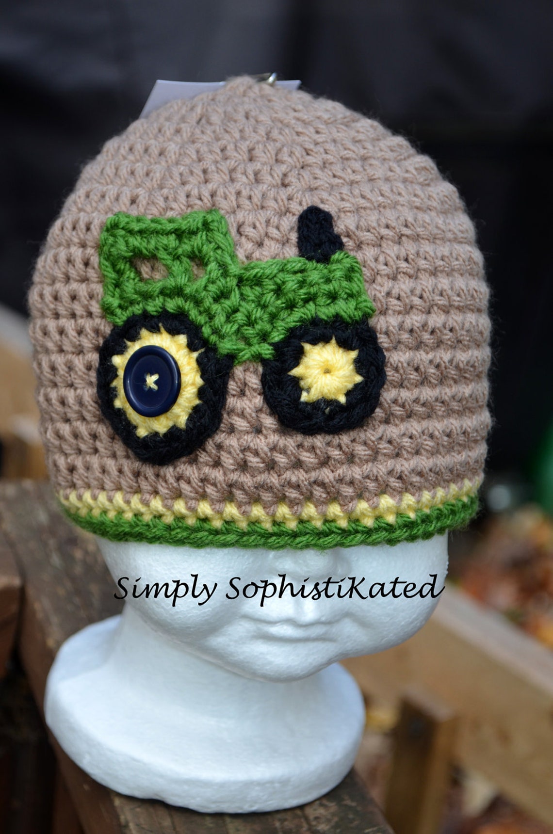 Crochet - TRACTOR HAT With Earflaps - Etsy