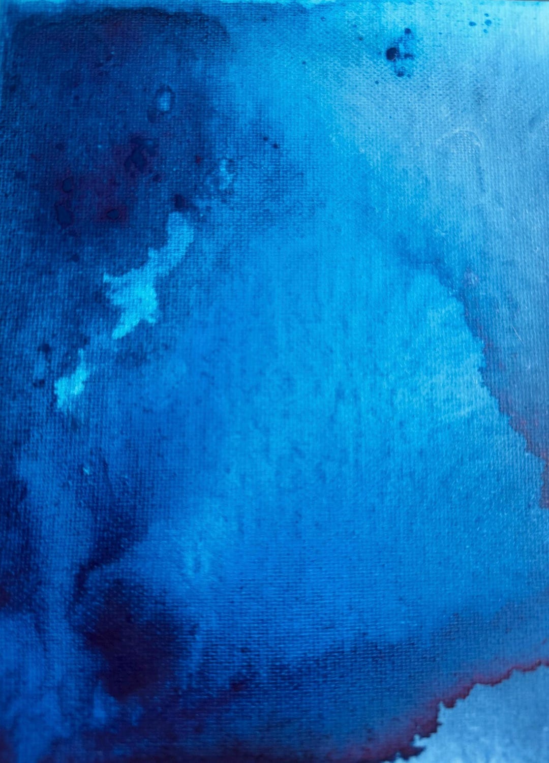 Original Blue Abstract Painting | Small Modern Artwork | Intuitive ...